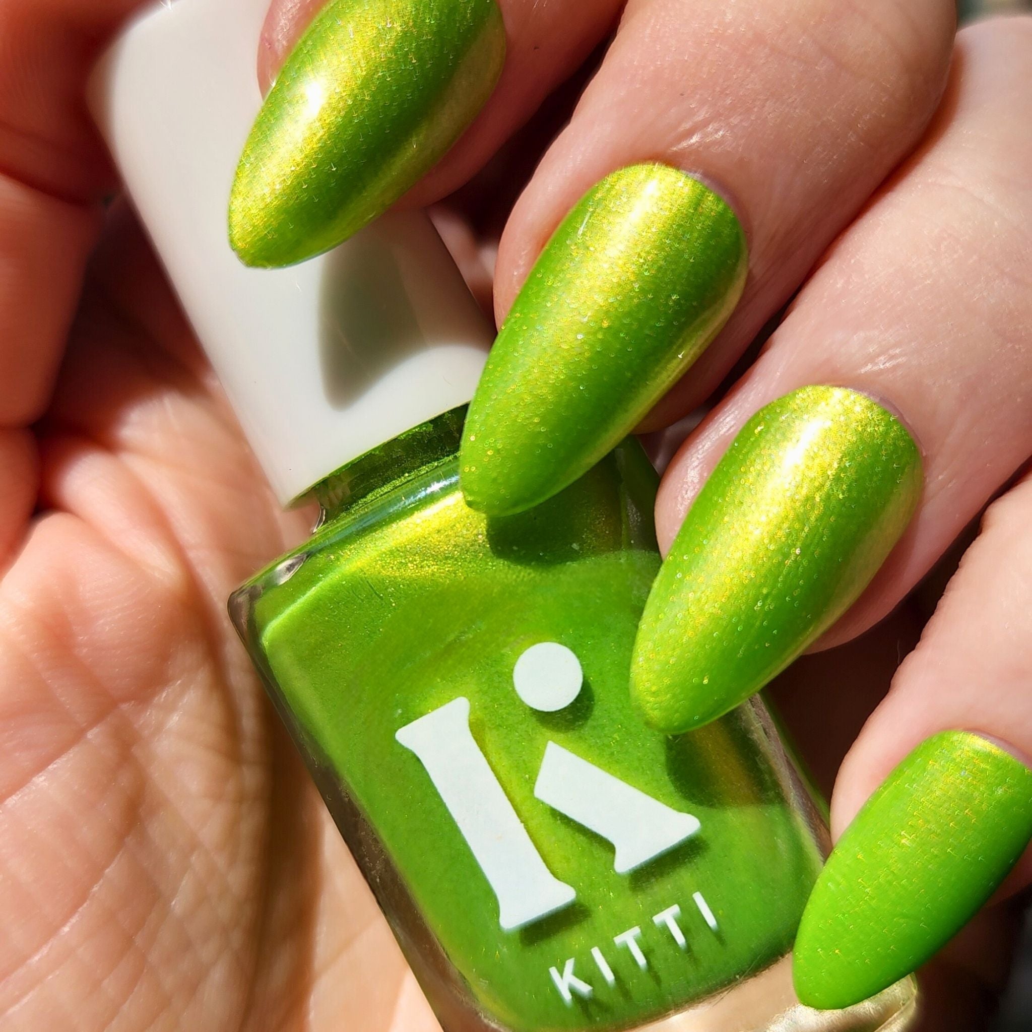 Brat – Bold Green Nail Polish with Gold Shimmer | Australian Made ...