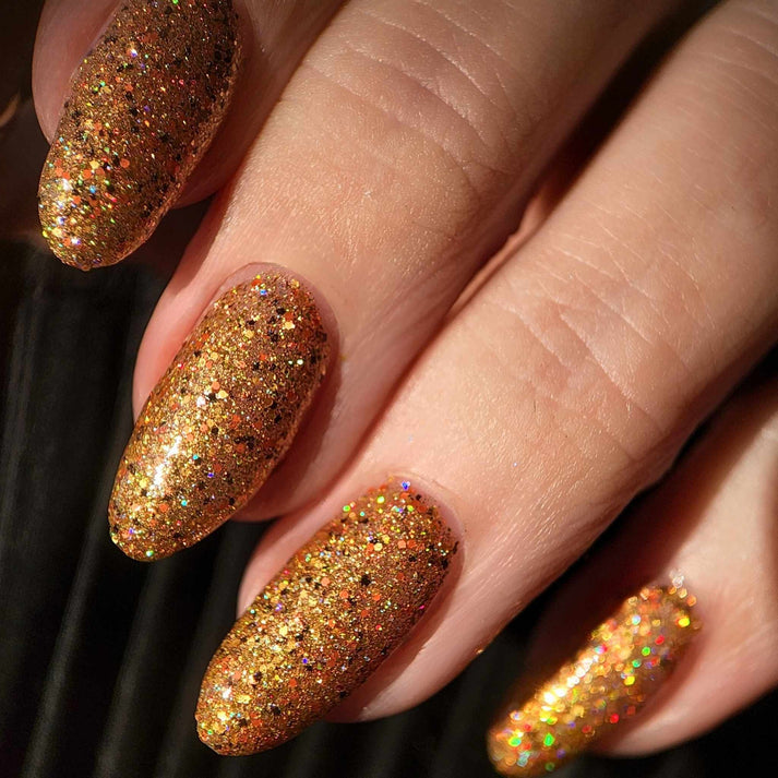 Orange Holographic Glitter Nail Polish | Long Lasting & Quick Drying ...